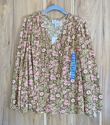 Jessica Simpson Women's Leslie Boho Long Flare Sleeve Drawstring ...