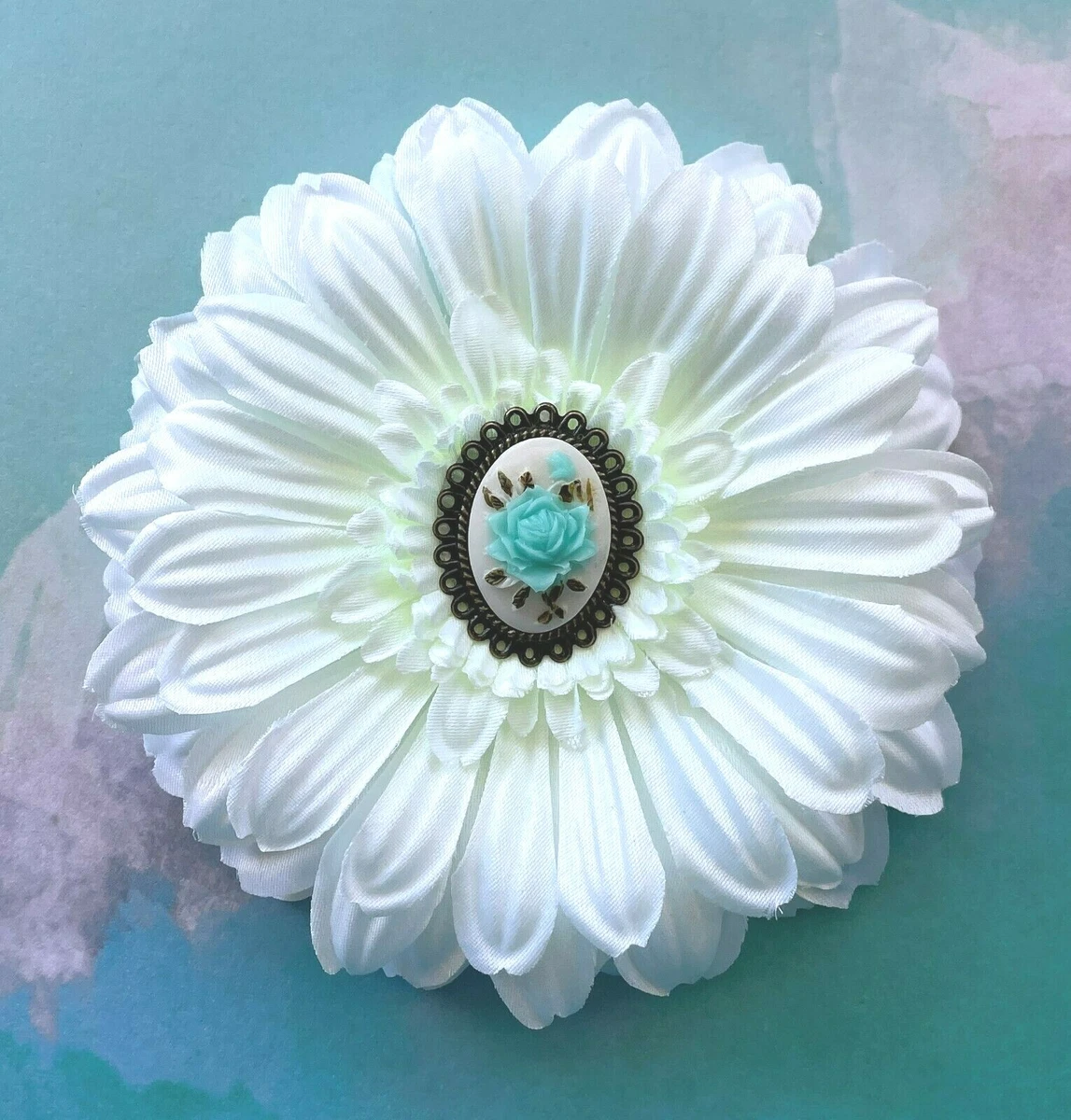 White And Blue Gerbera Daisy