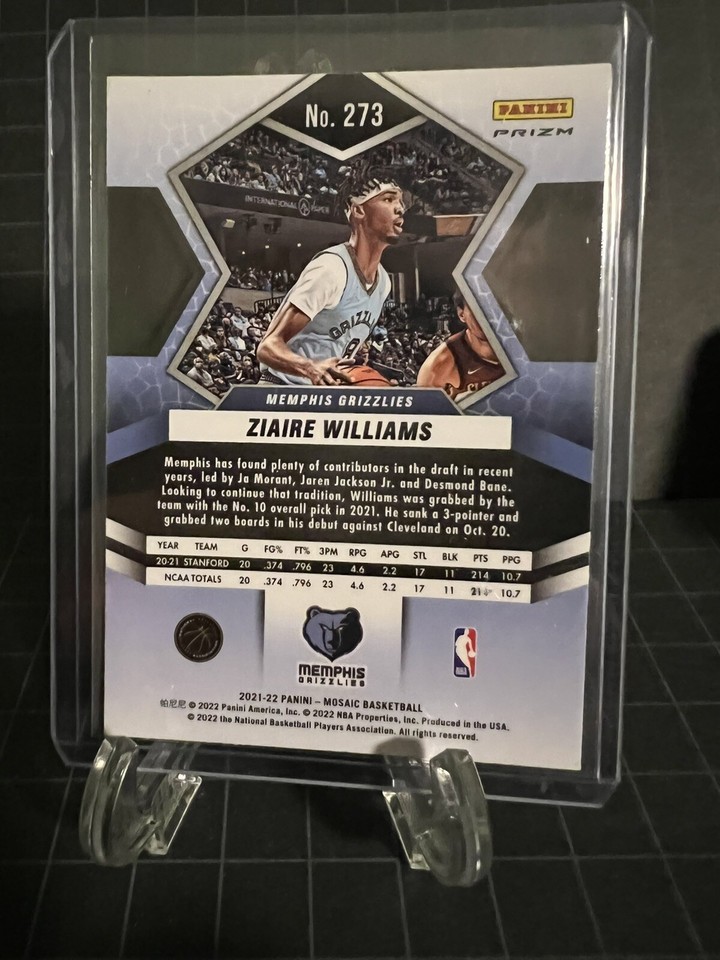 🫥 2021-22 Zaire Williams Panini Mosaic Silver NBA Debut RC #273 ...