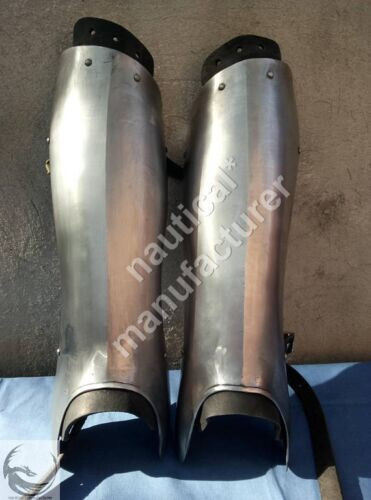 Medieval knight Leg Half Greaves Armor Fantasy Crusader Reenactment ...