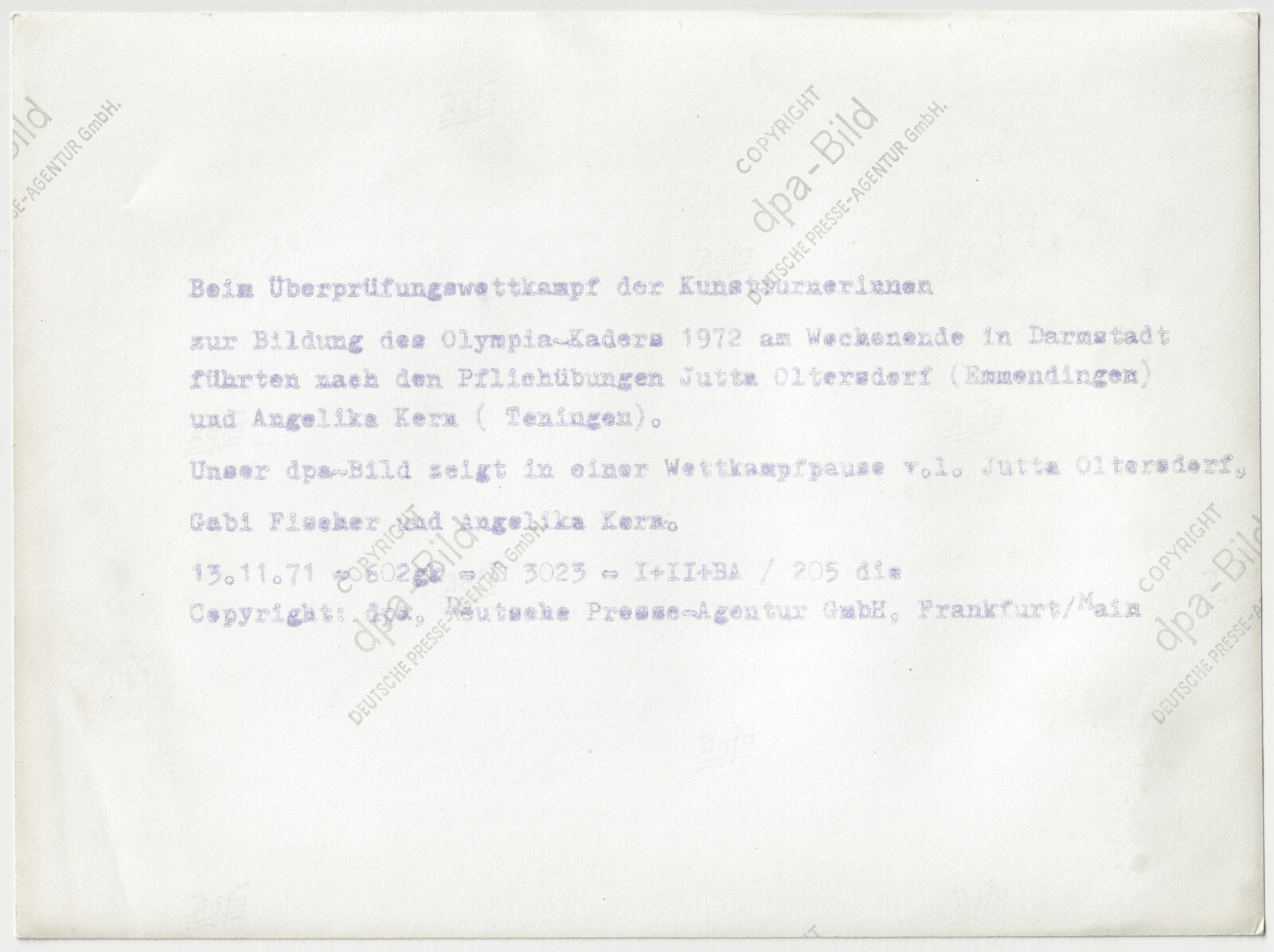 Jutta Oltersdorf, Gabi Fischer & Angelika Kern, Orig. Presse-Foto von ...