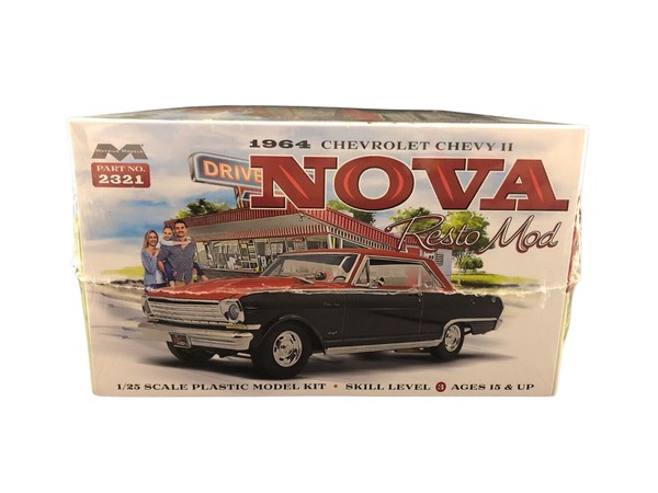 Moebius 1964 Chevrolet Chevy II Nova Resto Mod 1/25 Scale Car Model Kit ...