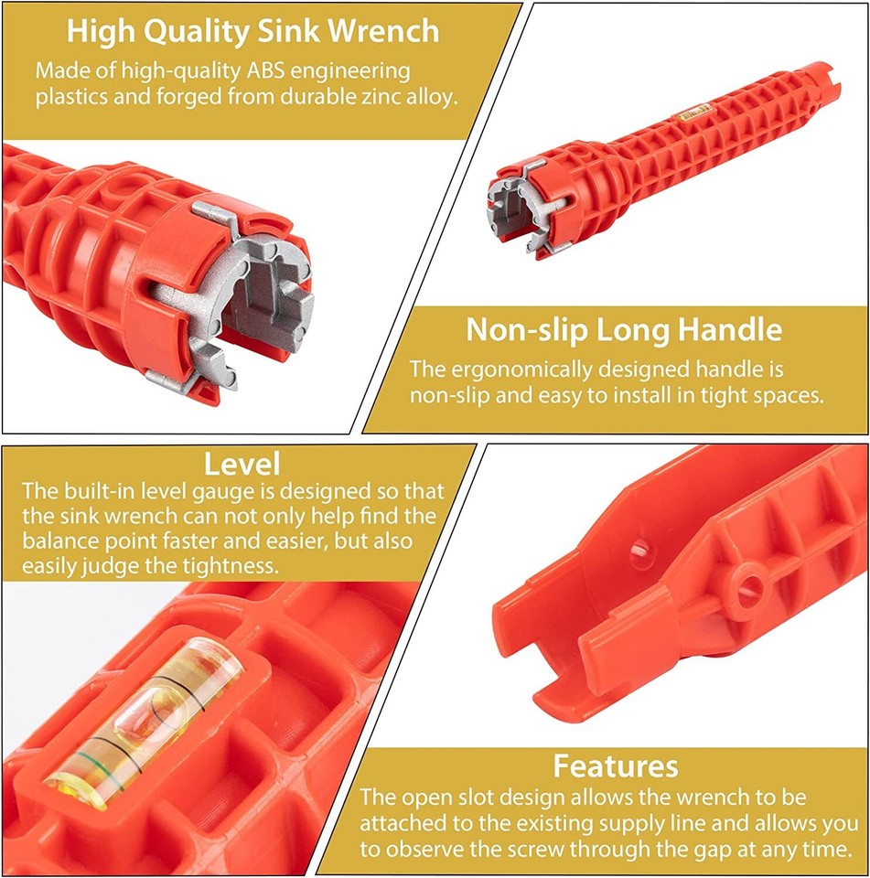 8in1 Sink Basin Multifunction Faucet Wrench Install Tap Spanner ...