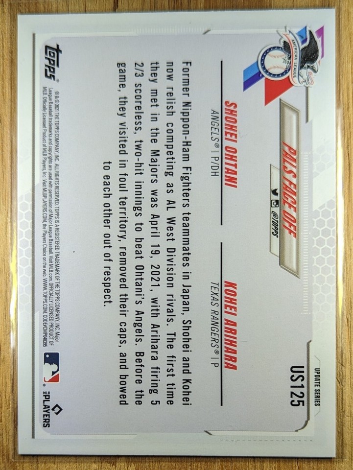 2021 Shohei Ohtani Topps Pals Face Off MLB Los Angeles Dodgers Angels ...