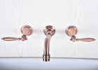Wall Mounted Antique Red Copper Widespread Bathroom Basin Sink Faucet ...