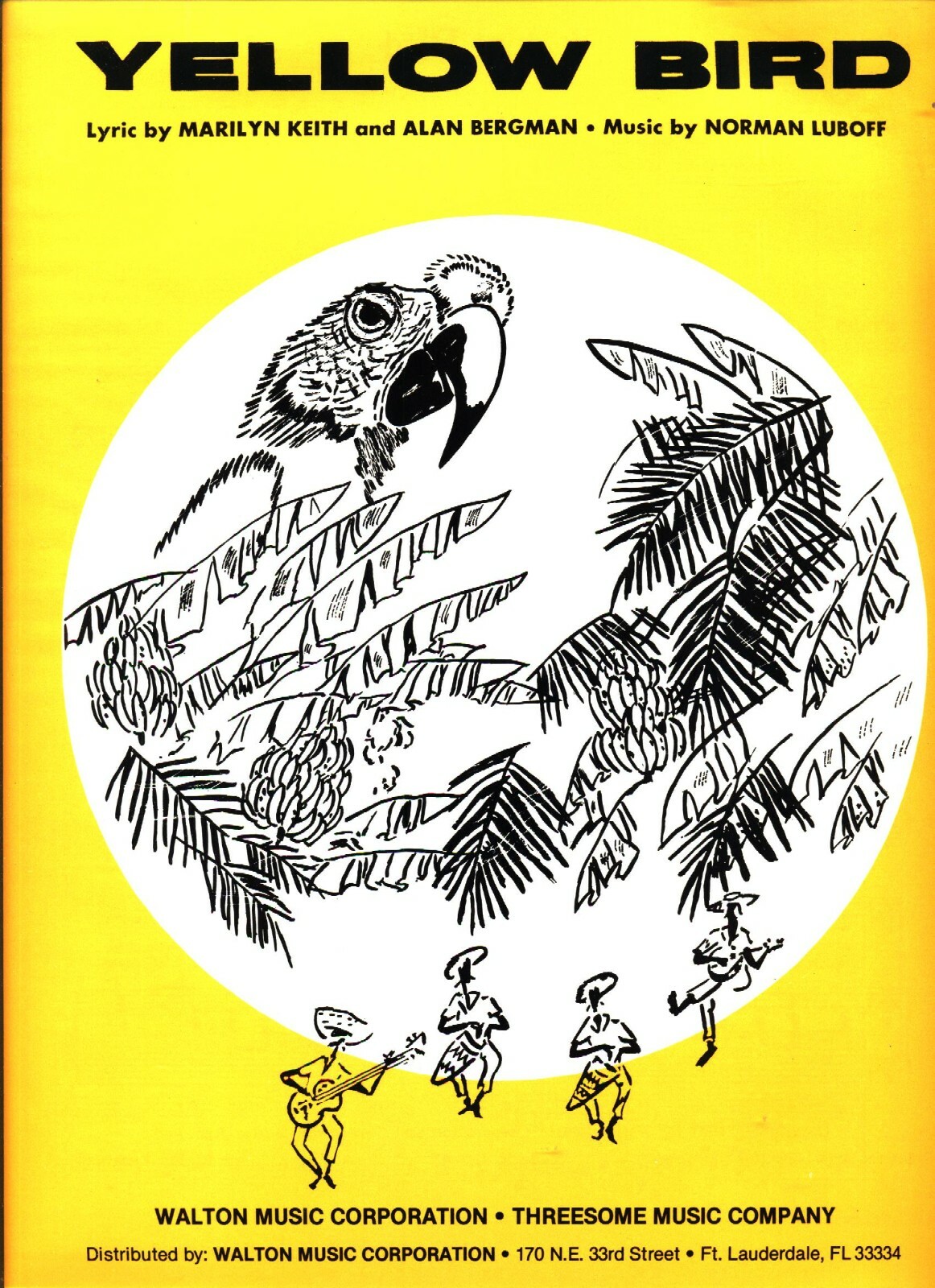 BERGMAN LUBOFF YELLOW BIRD SHEET MUSIC PIANO/VOCAL/GUITAR VERY RARE ...