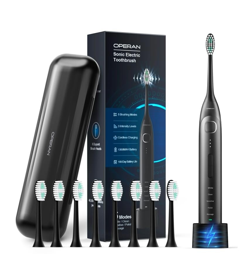 Electric Toothbrush for Adults and Kids Sonic Rechargeable Toothbrush ...