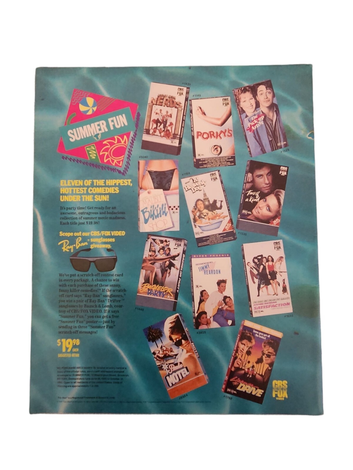 PRINT AD! 1990 CBS FOX VHS Movie PROMO Original Revenge Of The Nerds ...