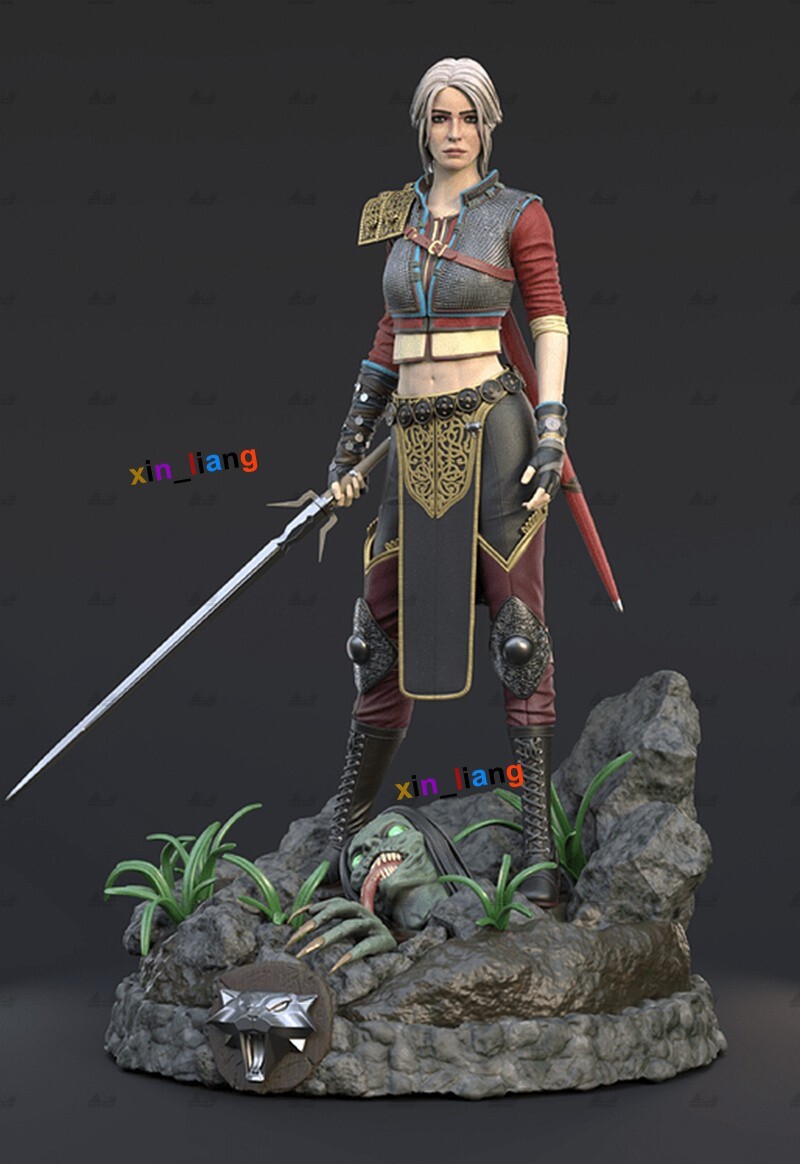 1/8 25cm Woman Ciri 3D Print Figure Model Kit Unpainted Unassembled ...