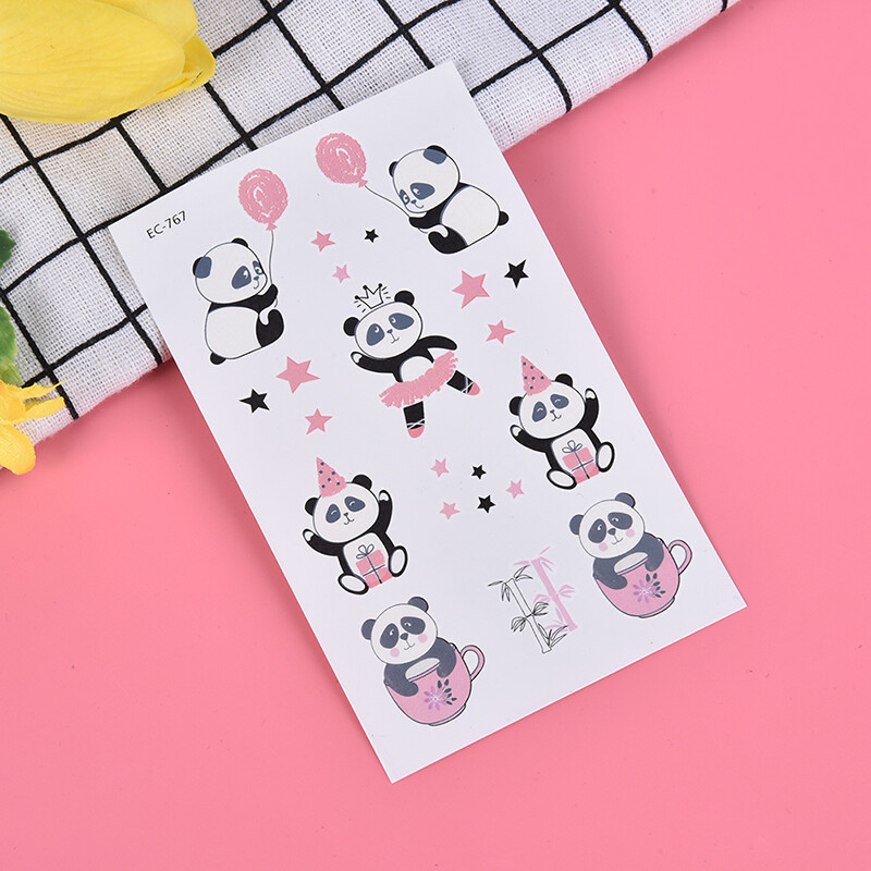 Cute Panda Animal Temporary Tattoo Sticker Waterproof Small Tatto ...