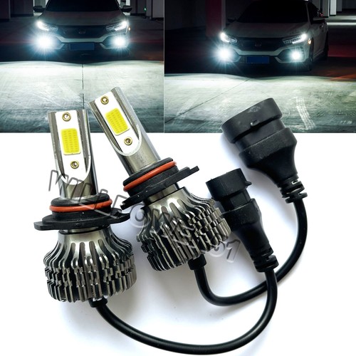 2PCS FOG LIGHTS 55W LED 9006 HB4 Bulb HIGH POWER COB 6000K White W1 JAE ...
