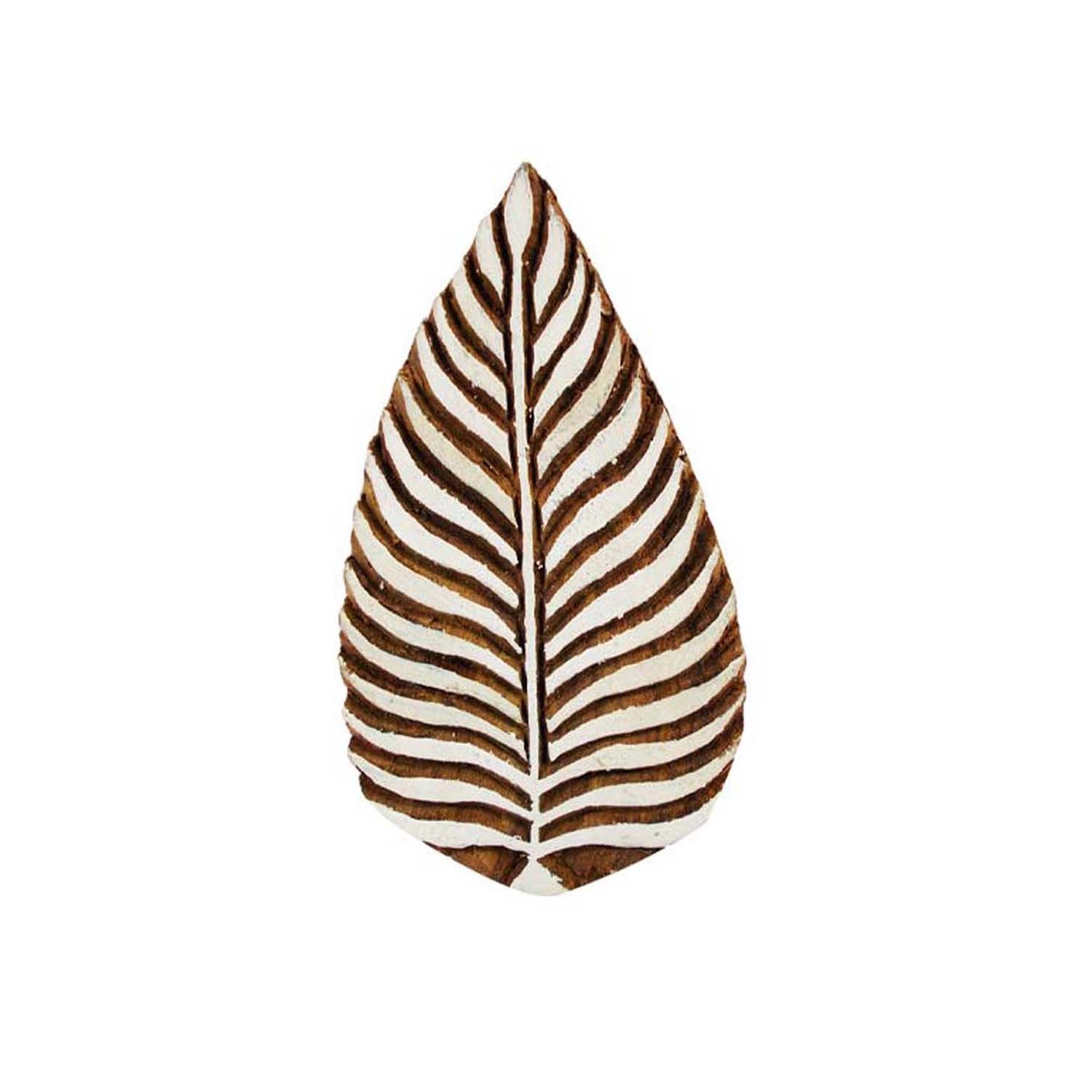 Wooden Printing Blocks Leaf Motif Textile Stamp Henna Pottery Clay ...