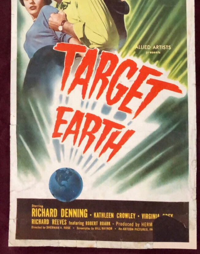 TARGET EARTH MOVIE POSTER INSERT 1954 RICHARD DENNING KATHLEEN CROWLY ...