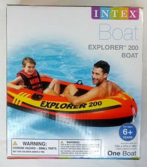 Intex Explorer 200 Inflatable Boat Raft Set with 2 Oars and Pump for 2 ...
