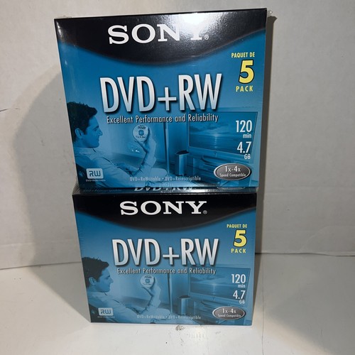 2 NEW Sony DVD + RW Blank Discs 5 Packs | eBay