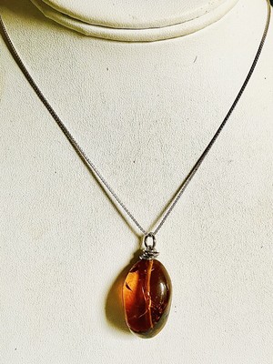 sterling silver necklace with large amber pentant gorgeous stone | eBay