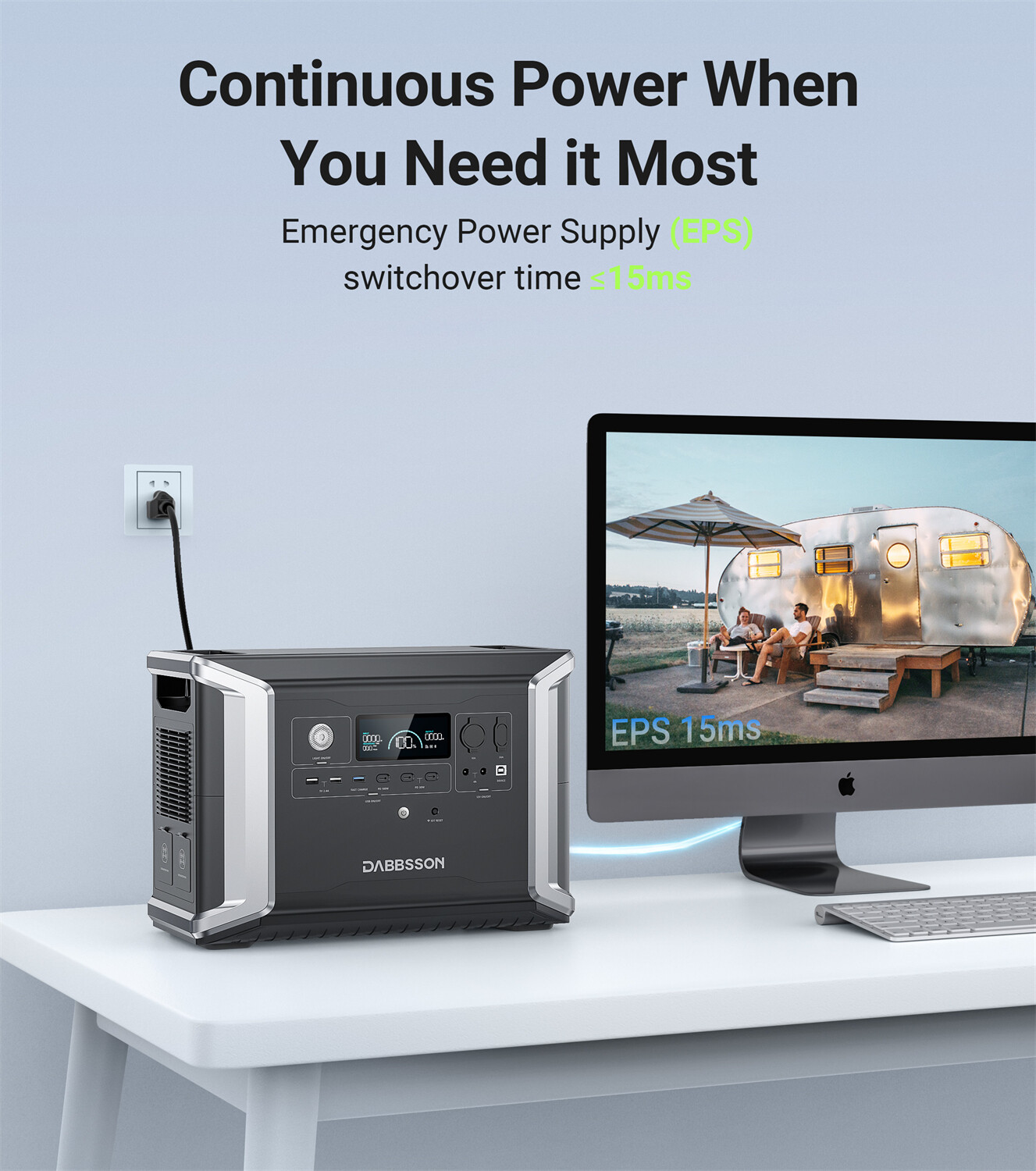 Dabbsson DBS2300 2200W Ultra-portable Power Station Generator+120W ...