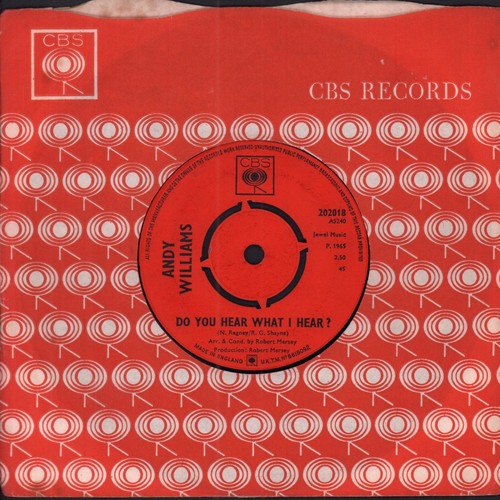 Andy Williams Do You Hear What I Hear 7" vinyl UK Cbs 1965 4 prong ...