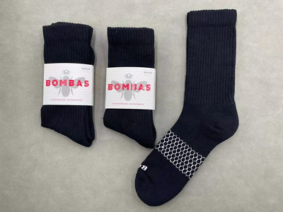 3 pair Bombas Women's All-Purpose Performance Calf Socks black Size M ...