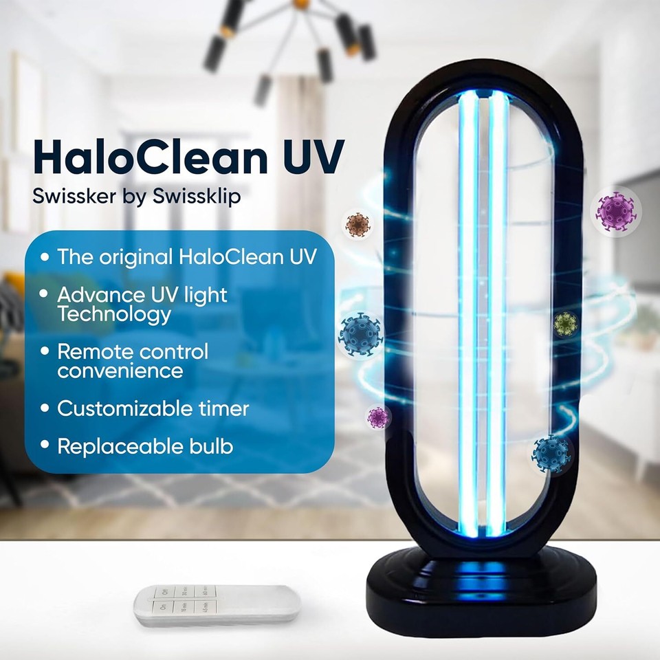 Swissklip HaloClean UV Original Home Disinfection Device Dust Mites ...