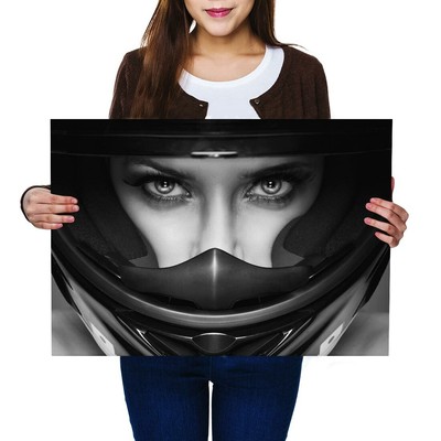 A2 - Female Sexy Motorcycle Rider Helmet Poster 59.4X42cm280gsm #45014 ...