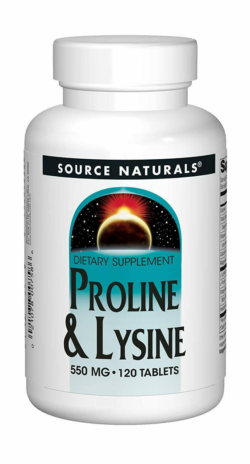 L-Proline & L-Lysine 120 Tablets with Hawthorn Berry, Grape Seed ...