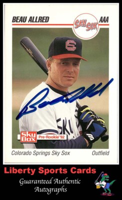 1992 Beau Allred #34 Colorado Springs Authentic Autographed Card | eBay