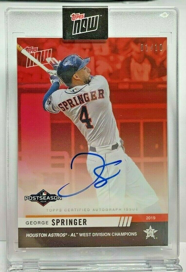 George Springer 2019 Topps Now Baseball RED Postseason Autograph Auto ...