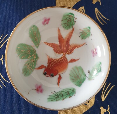 Vintage Small Trinket Dish Goldfish Decorated In Hong Kong | eBay