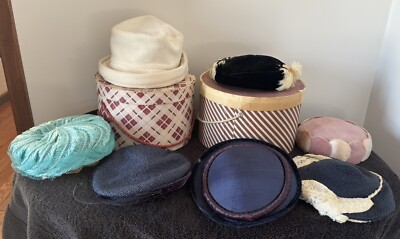 Vintage Women’s Hat Lot (7) 1940-60s, Hat Boxes, Marche, Helen Joyce ...