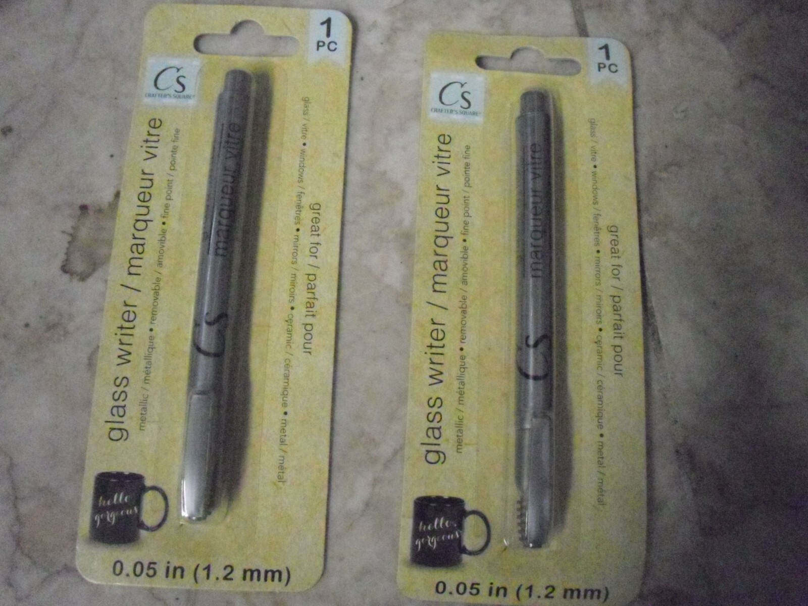 2 Glass Writer Metallic Removable Silver Fine Point Pen for Glass ...