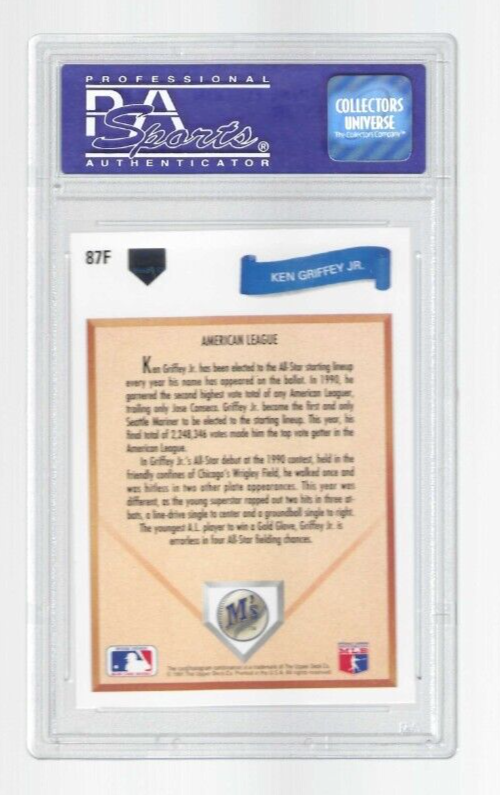 1991 Upper Deck Final Edition Ken Griffey Jr Seattle Mariners #87F PSA ...