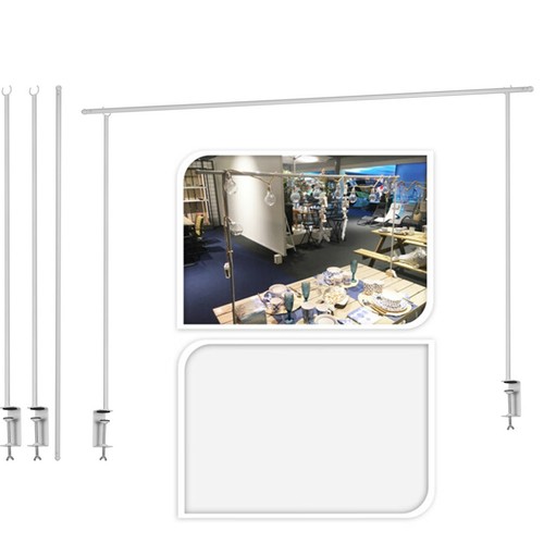 Metal Over Table Hanging Decoration Display Rod Rail Pole With Clamp ...