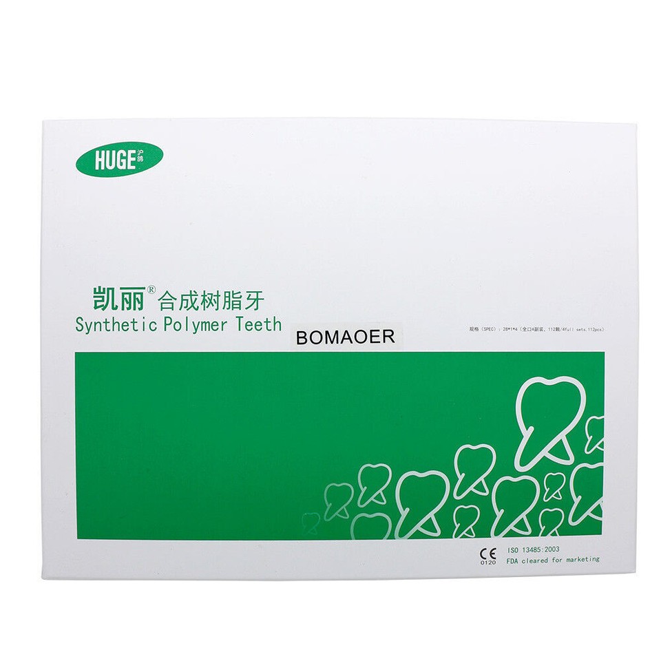 112Pcs/Pack HUGE KAILI Dental Synthetic Polymer Resin Teeth T2/T4/T6/T8 ...
