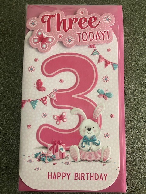 AGE 3 THIRD 3RD HAPPY BIRTHDAY PARTY GREETING CARD - boy or girl | eBay UK