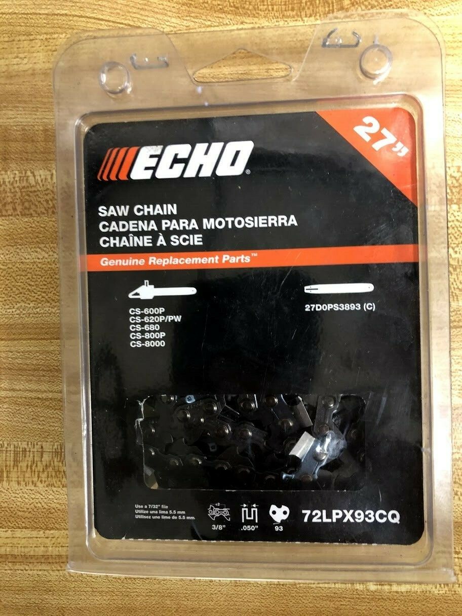 (3 PACK) 72LPX93CQ OEM ECHO 27 in Chisel Chainsaw Chain CS-600p CS-680p ...
