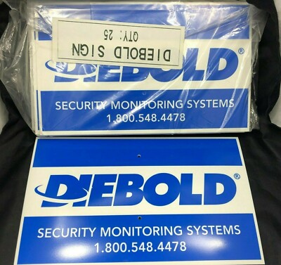 Diebold Security Monitoring Systems Sign 6"x10" - 25 Pack Bulk Lot | eBay