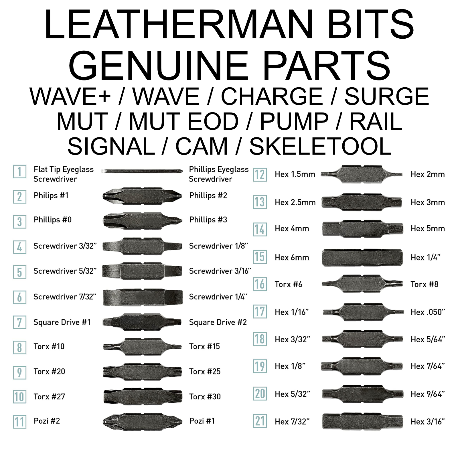 Leatherman Driver Bits - Genuine Replacement Screw Driver Bit Torx ...