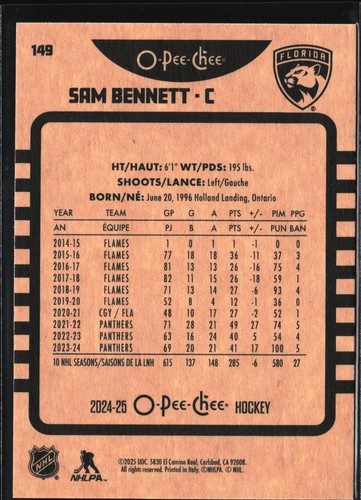 2024-25 O-Pee-Chee #149 Sam Bennett RETRO Florida Panthers | eBay