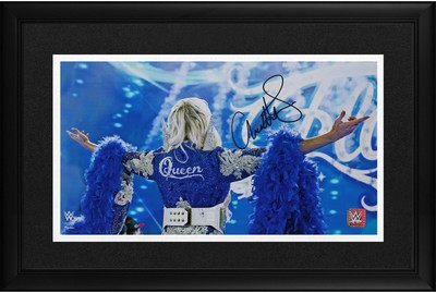 Charlotte Flair WWE Framed Autographed 10" x 18" Back Turned Arms Out ...