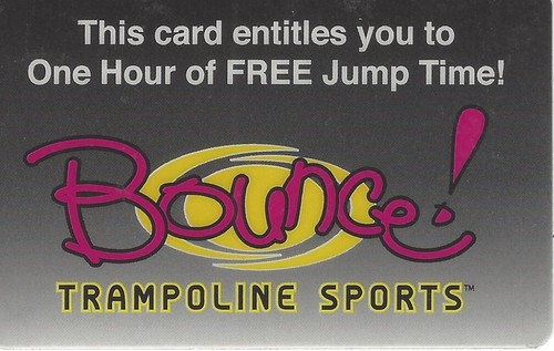 Bounce! Trampoline Sports One Hour of Jump Time! card | eBay