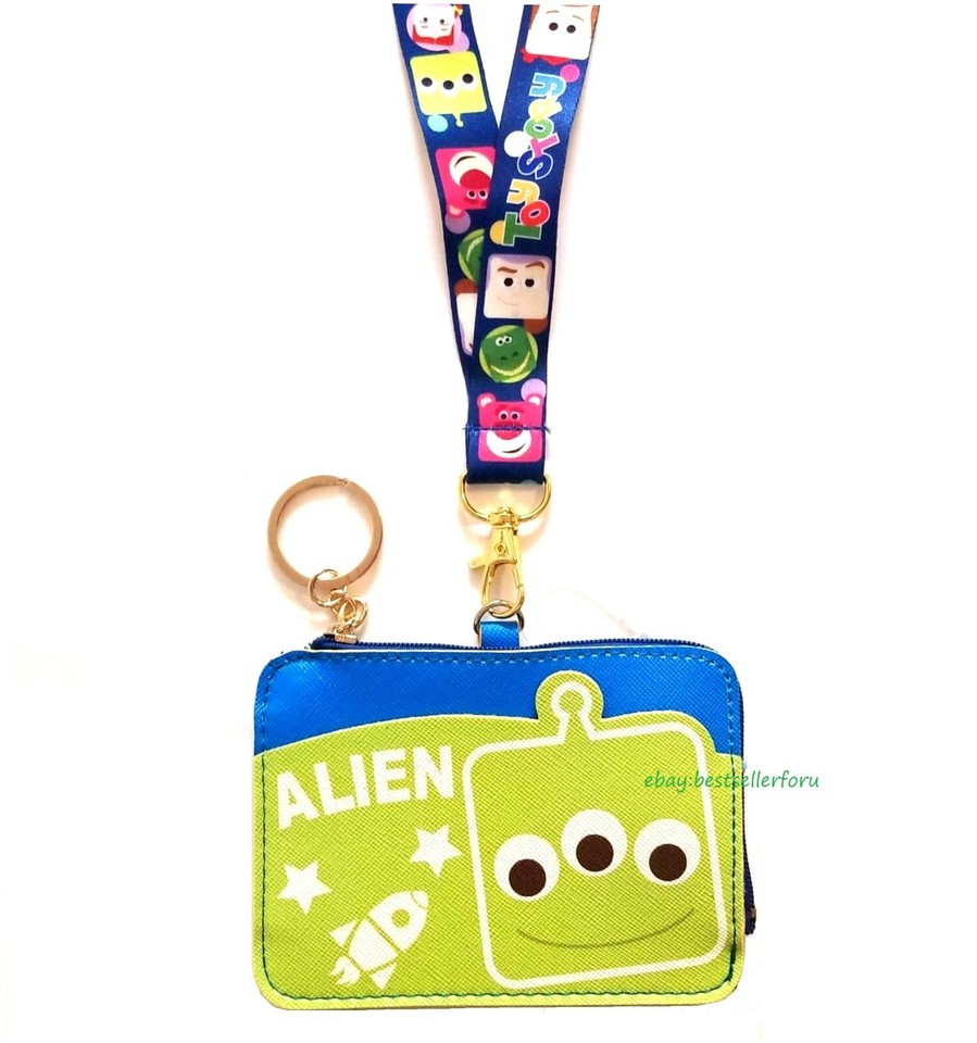 Disney Coin Cash Purse ID Credit Card Holder PU Leather Wallet Lanyard ...