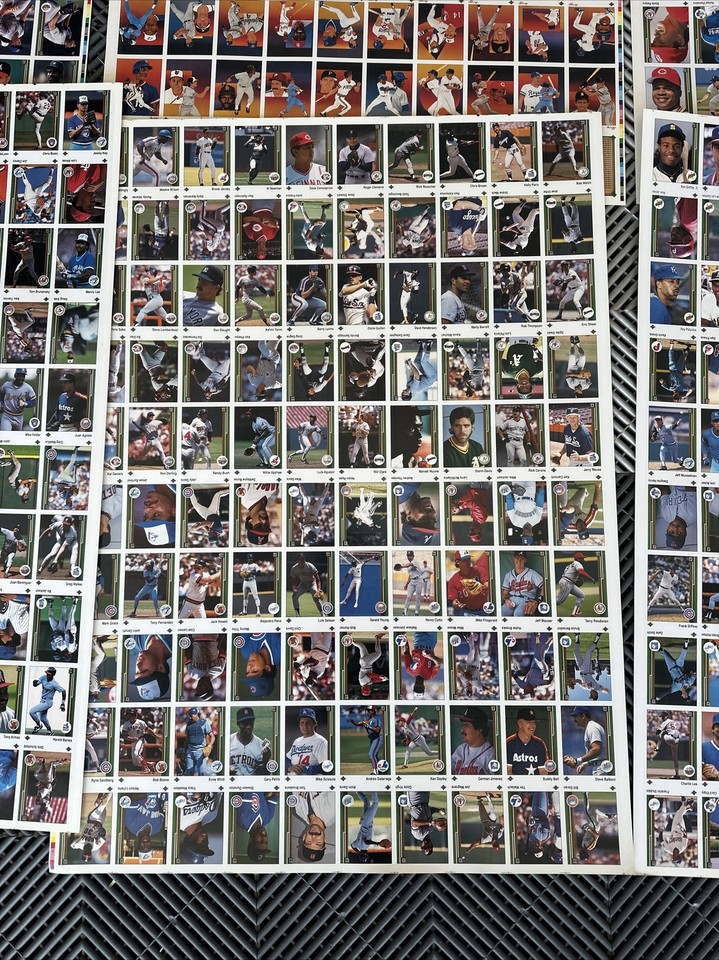 UPPER DECK 1989 UNCUT BASEBALL SHEETS COMPLETE 8 Sheets Full Set ...
