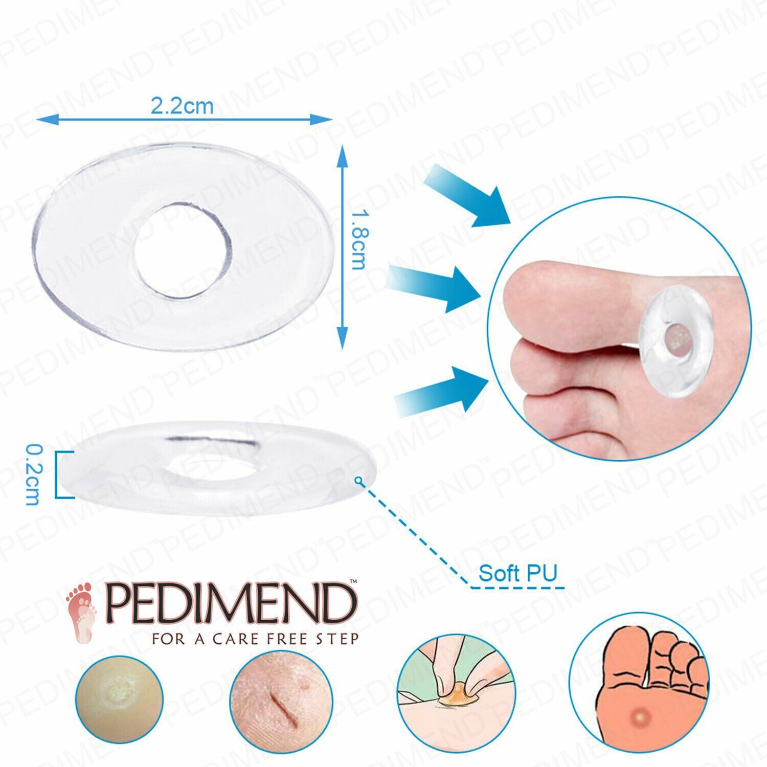PEDIMEND™ Silicone Gel Ring for foot Corn & Callus care Warts & Thorn ...