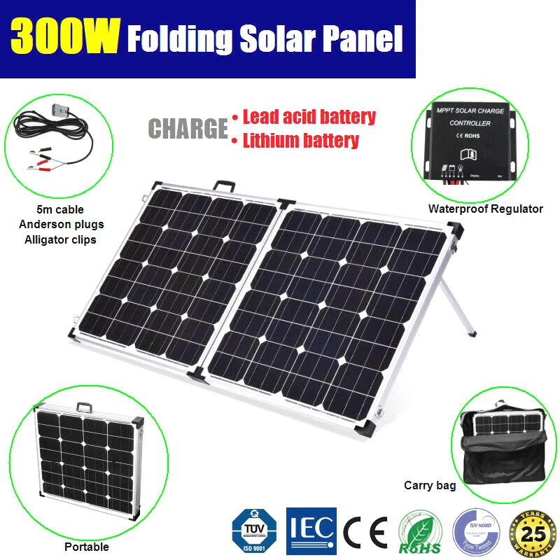100W 200W 12V (1/2/x100W) Complete Off Grid Solar Panel Kit, 40% OFF