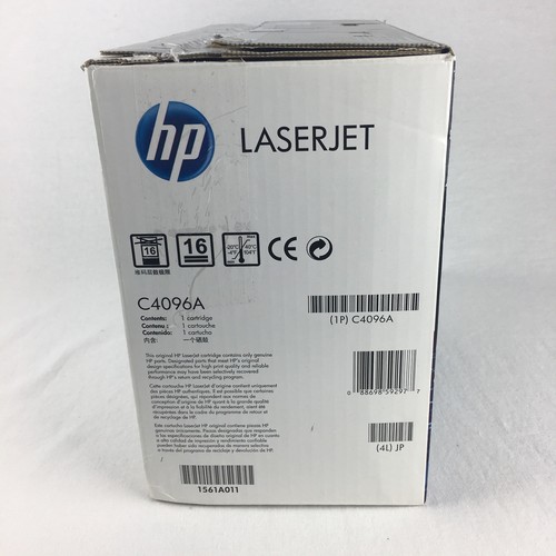 HP 96A (C4096A) BLACK Toner Cartridge NEW GENUINE, SEALED LASERJET 2100 ...