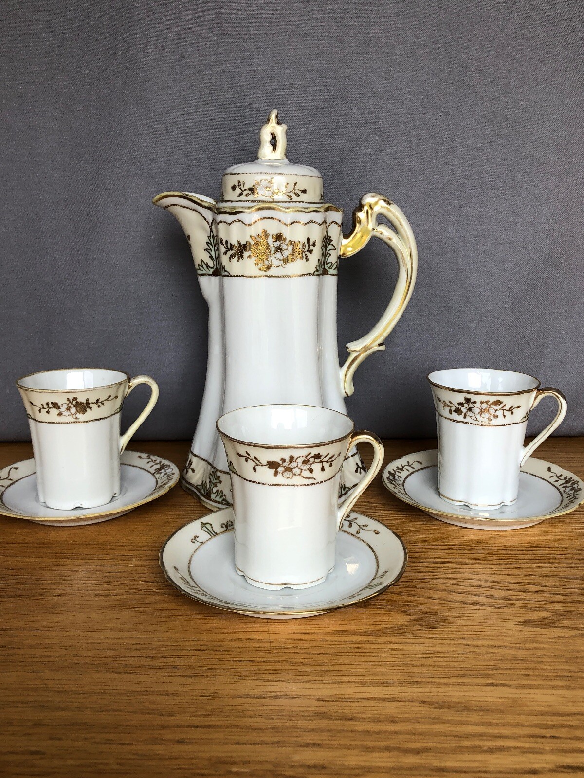 Antique Hand Painted Nippon Demitasse Chocolate Tea Set Old Backstamp ...