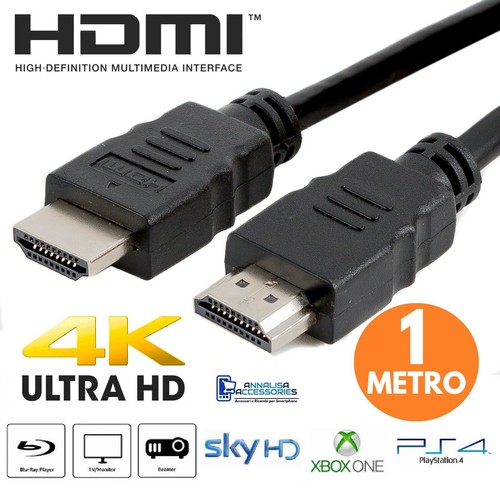 HDMI Cable 1 Meter For TV 3D Sky PC PS4 Xbox 360 Plug Male 1.4 4K 1080p ...