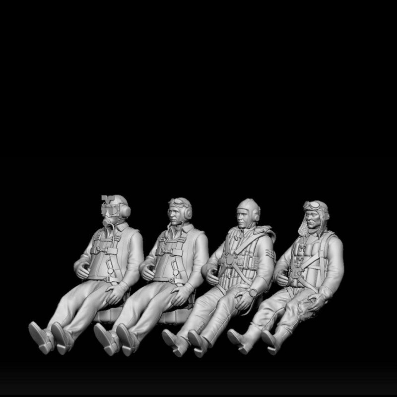 1/72 WW II US "Ace troops Pilot" 4 man group model (3D printed) | eBay
