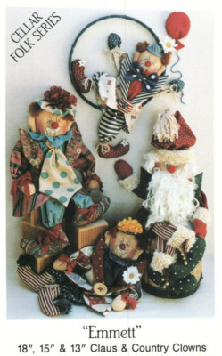 Emmett 3 Sizes Claus and Country Clowns Dolls Craft Pattern Country ...